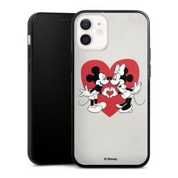 DeinDesign iPhone 12 mini Handy Slim Case extra d&uuml;nn Silikon Handyh&uuml;lle schwarz H&uuml;lle Disney Heart Silikon Slim Case