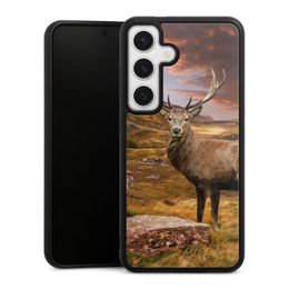 DeinDesign Galaxy S24 Handy Gallery Case Handyh&uuml;lle 9H Geh&auml;rtetes Glas R&uuml;ckseite H&uuml;lle Mountain Deer Meadow Gallery Case