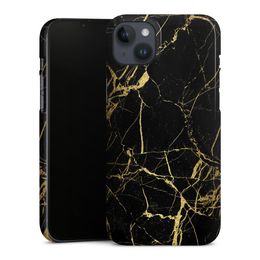 DeinDesign iPhone 14 Plus Handy Premium Case Smartphone Handyhülle Schutzhülle glänzend Marble Muster Black Premium Case