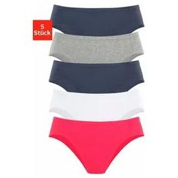 Bikinislip Petite Fleur, Damen, Gr. 42, bunt (rot, wei&szlig;, marine, grau, meliert, marine), Piqu&eacute;, Obermaterial: 95% Baumwolle, 5% Elasthan, unifarben, k&ouml;rpernah, Unterhosen, aus weicher Pikee-Qualit&auml;t