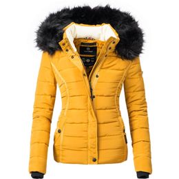 Navahoo Winterjacke 'Miamor' Damen Gr&ouml;&szlig;e M goldgelb / schwarz