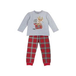 Chicco Schlafanzug M&auml;dchen Gr&ouml;&szlig;e 80 karamell / grau / rot / wei&szlig;