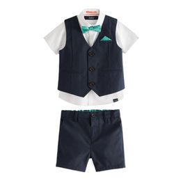 Baker By Ted Baker Set: Hemd, Fliege, Weste und Shorts Jungen Gr&ouml;&szlig;e 92 marine / t&uuml;rkis / wei&szlig;