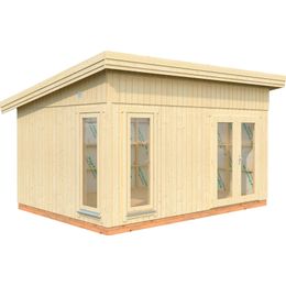 Gartenhaus Palmako "Nordic Haus Simone", beige (naturbelassen), Fußboden im Gartenhaus, ohne Dacheindeckung, Massivholz, Gartenhäuser, inklusive Fußboden