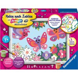 Malen nach Zahlen Ravensburger "Fröhliche Schmetterlinge", bunt, Malvorlagen, KinderB:13cm H:18cm, Made in Europe, B:13cm H:18cm