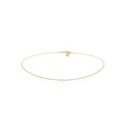 Collier Elli "Basic Stern Astro Choker 925 Sterling Silber", gold, Halsketten, Damen, 36, ohne Stein, Silber 925 (Sterlingsilber), L: 36