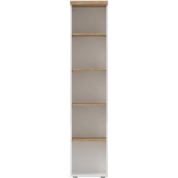 Aktenregal Inosign "Easy, Bücherregal, Standregal, für Büro und Zuhause", weiß hochglanz lack, eiche cadiz dekor, B:40cm H:190cm T:34cm, FSC-zertifizierter Holzwerkstoff, Regale, Anti-Kipp-Schutz, Top 38 mm stark, 4 Böden, B/H 81/191 cm