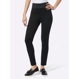 Jerseyhose Heine, Damen, Gr. 34, Normalgrößen, schwarz, 65% Viskose, 30% Polyamid, 5% Elasthan, unifarben, 7/8-Länge, Hosen
