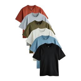 next T-shirt Herren Gr&ouml;&szlig;e 5XL hellblau / dunkelblau / khaki / dunkelorange / schwarz / naturwei&szlig;