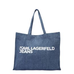 KARL LAGERFELD JEANS Shopper Herren Größe One Size blue denim / weiß