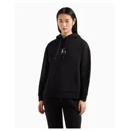 A|X Armani Exchange f&uuml;r Damen. XW000823AF10818UC001 Schwarzes Logo-Sweatshirt (M), L&auml;ssig, Sportlich, Baumwolle, Multisport