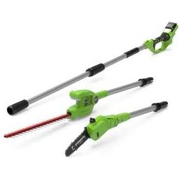 Greenworks 24V Hochentaster & Stab-Heckenschere - Ohne Akku