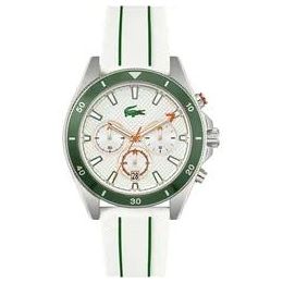 Chronograph Lacoste "MAINSAIL", wei&szlig;, Armbanduhren, Damen, Chronograph, Armbanduhr, Quarzuhr, Herrenuhr, Tag, Stoppfunktion, Silikonarmband