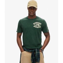 Superdry Herren Gr&uuml;n Vintage Athletic Chest Kurzarm-T-Shirt mit Logo-Druck, Gr&ouml;&szlig;e: L 104040550309527E003
