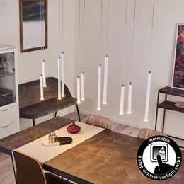 hofstein Porquera Pendelleuchte LED Wei&szlig;, 11-flammig