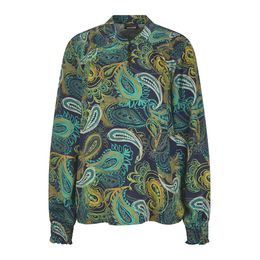 GOLDNER Tunika Viskose-Satin-Bluse mit Paisley-Muster Damen Gr&ouml;&szlig;e L t&uuml;rkis / senf / dunkelgrau / oliv / smaragd