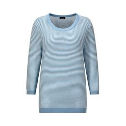 GOLDNER Pullover Damen Gr&ouml;&szlig;e L rauchblau / wei&szlig;