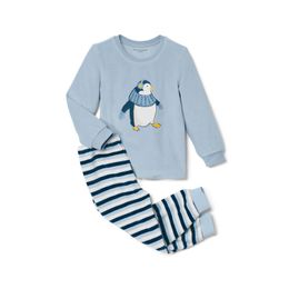 Tchibo - Kinder-Nicki-Pyjama - Gr. 86/92 - creme/gestreift