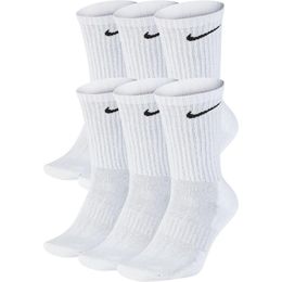 Nike Everyday Cushioned Training Crew Socks (6 Paar) Bekleidung Unisex weiß