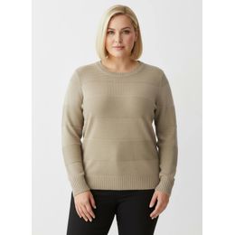 sheego Gro&szlig;e Gr&ouml;&szlig;en Langarm-Pullover mit Glitzergarn, beige, Gr&ouml;&szlig;e 52 - Damen