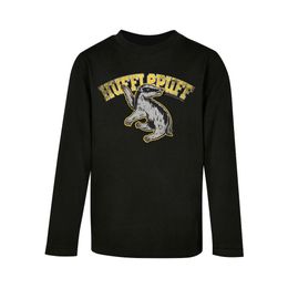 ABSOLUTE CULT Shirt 'Harry Potter - Hufflepuff Sport Emblem' Jungen Größe 110/116 goldgelb / grau / schwarz