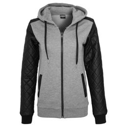 Urban Classics Sweatjacke 'Diamond' Damen Größe XL grau / schwarz