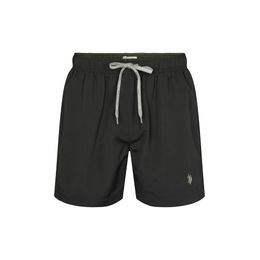 U.S. Polo Assn. Badeshorts 'Aza' Herren Größe M grau / schwarz