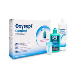 Oxysept Comfort (3x300ml Peroxidl&ouml;sung + 120ml Kochsalzl&ouml;sung + Beh&auml;lter + 90 Neutralisationstabletten) | Peroxidl&ouml;sung | Kontaktlinsenpflege