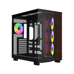 Thermaltake View 380 XL WS ARGB , Tower-Geh&auml;use schwarz/holz, Tempered Glass x 2, Holz-Struktur