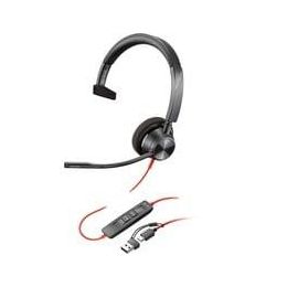 Poly Blackwire 3310, Headset schwarz, Mono, USB-C, Microsoft Teams Version