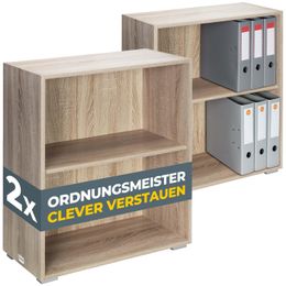 Casaria Bücherregal Vela 2er-Set Eiche 2 Fächer