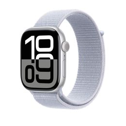 Apple Watch Series 10 (2024) GPS 42 mm - Aluminium Silber - Sport loop Blau