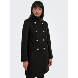 Kurzmantel Only "ONLMOLLY FITTED COAT CC OTW", Damen, Gr. XS, schwarz, Web, Obermaterial: 100% Polyester, unifarben, regular fit, Mäntel