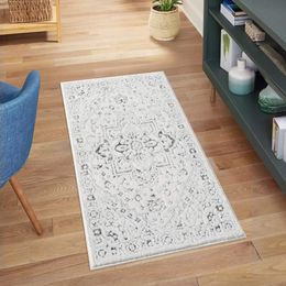 Teppich Carpet City "LOUNGE 0638", grau, B:80cm H:15mm L:150cm, Obermaterial: 100% Polyester, Teppiche, Kurzflor-Teppich Modern, Hoch-Tief-Struktur, Wohnzimmer, Schlafzimmer