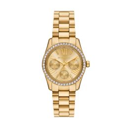 Quarzuhr Michael Kors "LEXINGTON", gelbgoldfarben, goldfarben, Armbanduhren, Damen, Armbanduhr, Damenuhr, Edelstahlarmband, analog, Tag, Wochentag