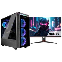 Captiva Gaming-PC-Komplettsystem »Advanced Gaming I84-156 TFT Bundle« 60, 50 ′′ Intel Core i7 Nvidia 32 GB RAM 1.000 GB SSD schwarz Windows 11 Home...