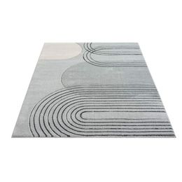 Carpet City Teppich &raquo;BONITO 7157&laquo; rechteckig 11 mm H&ouml;he L&auml;ufer, Flachflor, Hochtief-Muster/ 3D-Effekt, Geo-Muster, Wohnzimmer grau Obermaterial: 100% Polypropylen