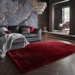 FLAIR RUGS Hochflor-Teppich &raquo;Pearl&laquo; rechteckig 70 mm H&ouml;he rot Kunstfaser