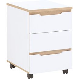 Innostyle Container &raquo;Memphis Rollcontainer,45x66x55cm (B/H/T)&laquo; 1 Stk. tlg. 3 Schubk&auml;sten, Soft-Close, ABS-Kantenschutz, 2 Rollen mit Bremse wei&szlig; Holzwerkstoff, 