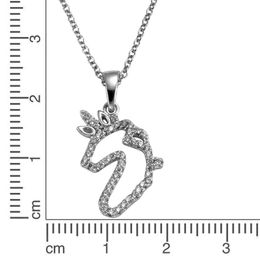 ZEEme Damen Kette mit Anh&auml;nger &raquo;925/- Sterling Silber Einhorn Zirkonia&laquo; wei&szlig;