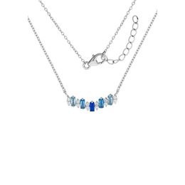 Firetti Damen Kette mit Anh&auml;nger &raquo;Schmuck Geschenk Silber 925 Halsschmuck Halskette Ankerkette&laquo; mit Zirkonia (synth.) blau