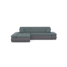 DOMO collection Ecksofa &raquo;Moric, L-Form, XXL-Sofa - Breite 300cm, viel Platz, auch in Cord&laquo; wahlweise mit Bettfunktion und Armteilverstellung, grau-