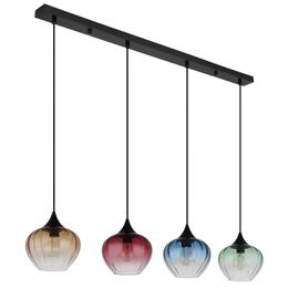Globo LIGHTING Pendelleuchte »SANDER« E27 1 Stk. Gläser, Hängelampe, Wohnzimmer, Esstisch schwarz matt