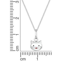 Firetti Damen Kette mit Anh&auml;nger &raquo;Schmuck Geschenk Silber 925 Halsschmuck Halskette Panzerkette Katze&laquo; bunt