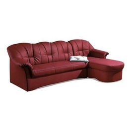 DOMO collection Ecksofa »Papenburg, zeitlose Rückensteppung, elegante Formensprache, L-Form« in großer Farbvielfalt, wahlweise mit Bettfunktion rot