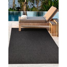 the carpet Teppich &raquo;Toulose&laquo; rechteckig 1 mm H&ouml;he moderner robuster In und Outdoor Teppich Anthrazit Obermaterial: 100% Polypropylen B : 200 cm 1...