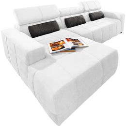 DOMO collection Ecksofa »Brandon große Ausführung B/T/H: 289/177/80 cm, auch in Leder und Cord« mit Kopfteilverstellung, wahlweise...