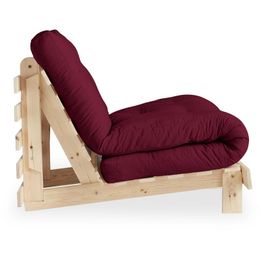 Karup Design Daybett &raquo;Daybett Roots Schlafsofa &ndash; G&auml;stebett & Sofa aus FSC -Kiefer&laquo; Inkl. Futonmatratze, in mehreren Gr&ouml;&szlig;en & Farben erh&auml;ltlich rot Bezug: 80% 