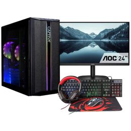 Captiva Business-PC-Komplettsystem »Power Starter R75-649 TFT Bundle« 23, 80 ′′ AMD Ryzen 5 Nvidia 16 GB RAM 500 GB SSD schwarz ohne Betriebssystem:..