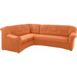 DOMO collection Ecksofa »Sarafina zeitlos und komfortabel, optional mit Federkern, L-Form« wahlweise mit Bettfunktion terrakotta